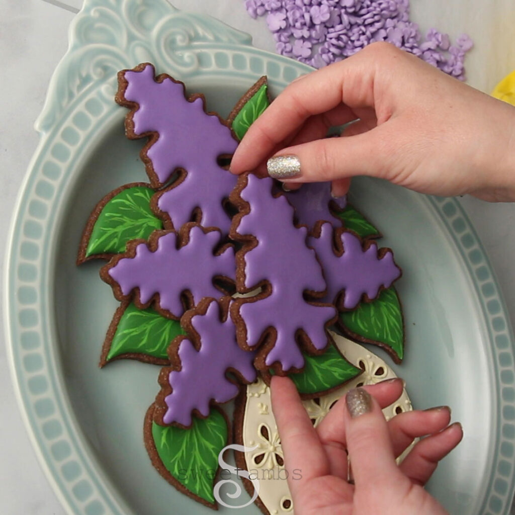 How To Decorate Lilac Cookies With Royal Icing - SweetAmbsSweetAmbs