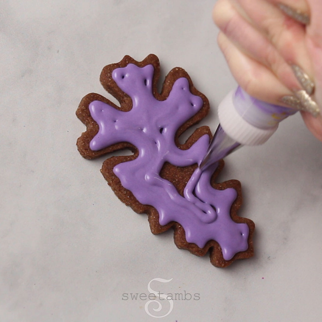 How To Decorate Lilac Cookies With Royal Icing - SweetAmbsSweetAmbs
