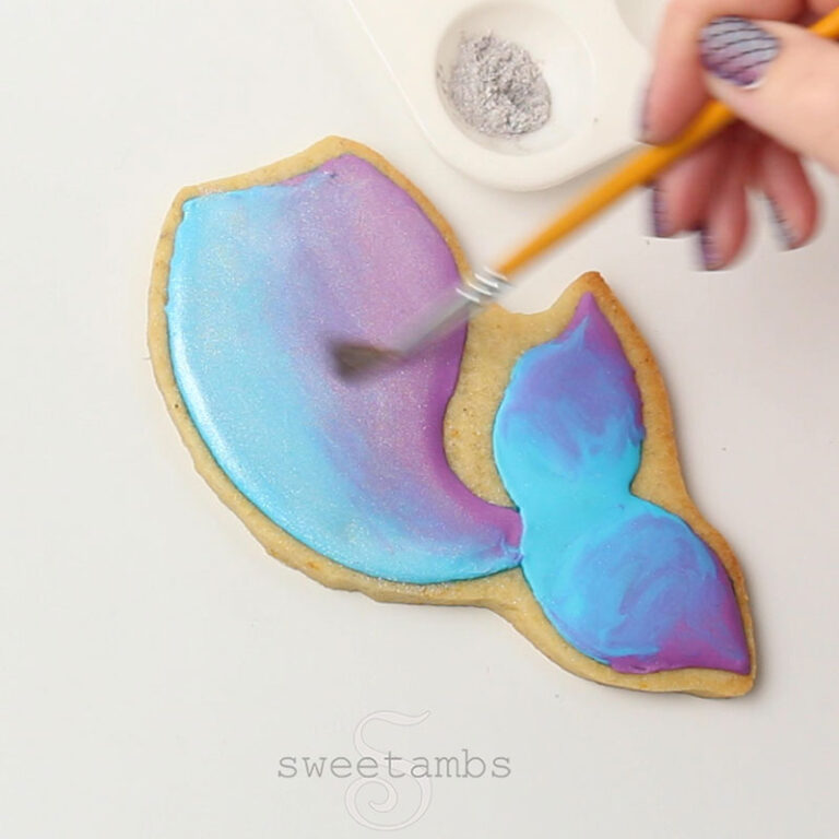 Mermaid Tail Cookies with Royal Icing - SweetAmbs