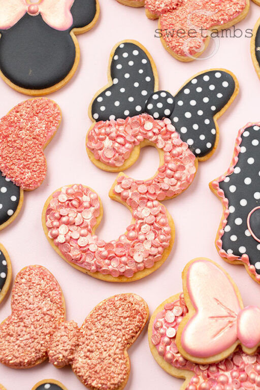 3rd Birthday Cookies with Edible Sequins - SweetAmbs