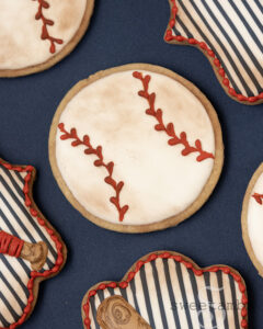 Baseball Cookies Decorated With Royal Icing - SweetAmbs