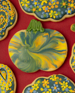 Floral and Paisley Pumpkin Cookies - SweetAmbs
